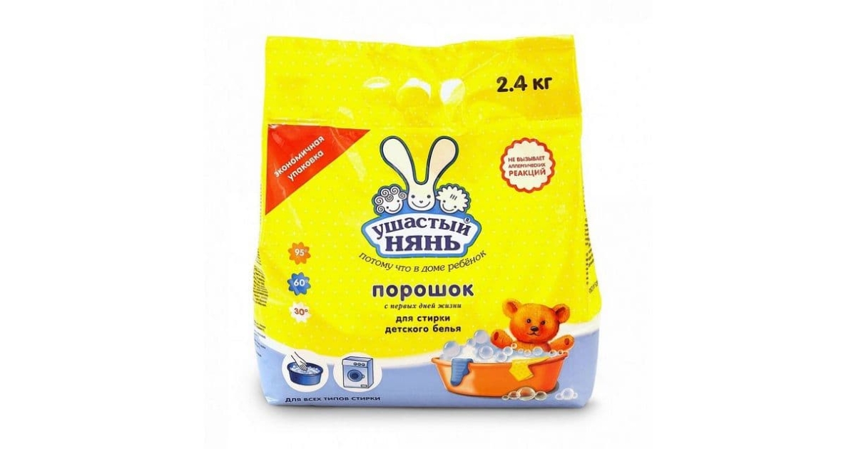 Купить *Порошок Ушастый нянь для стирки детского белья 2,4 кг* с ...