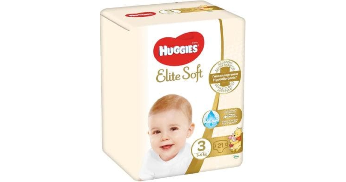 Huggies Elite Soft (Хагис Элит Софт) подгузники (3) 21 шт.5-9 кг.